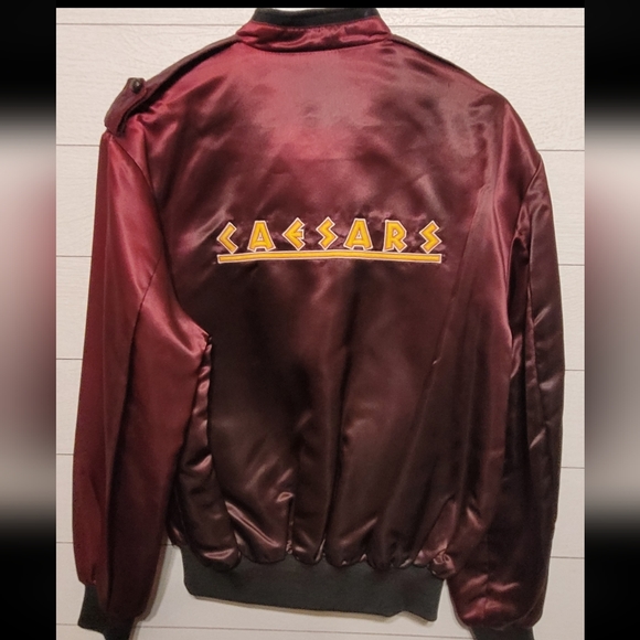Vintage | Jackets & Coats | Vintage Caesars Palace Burgundy Jacket ...